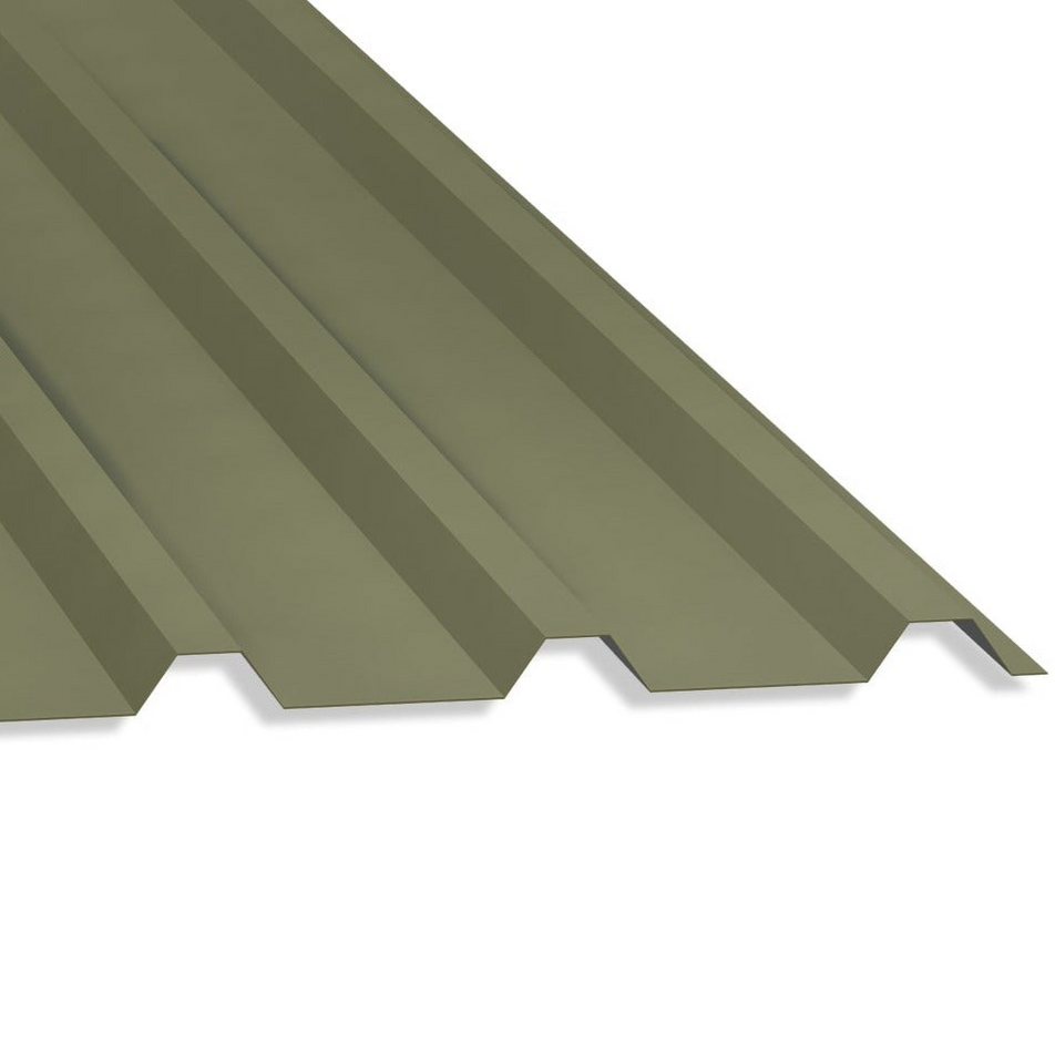 Olive Green PVC Roofing Sheet - 0.7mm Thick - 32/1000mm