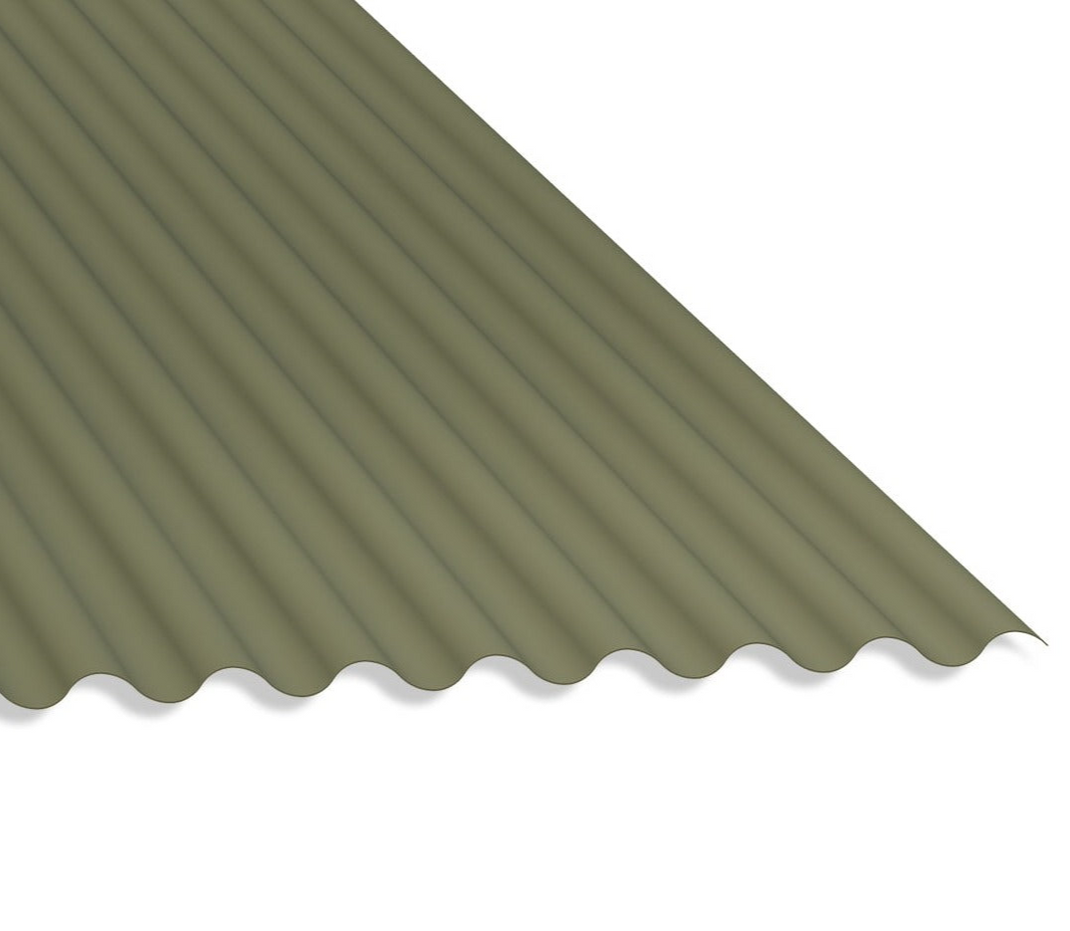 13/3 Corrugated 0.7 Thick PVC Plastisol Coated Roof Sheet Olive Green